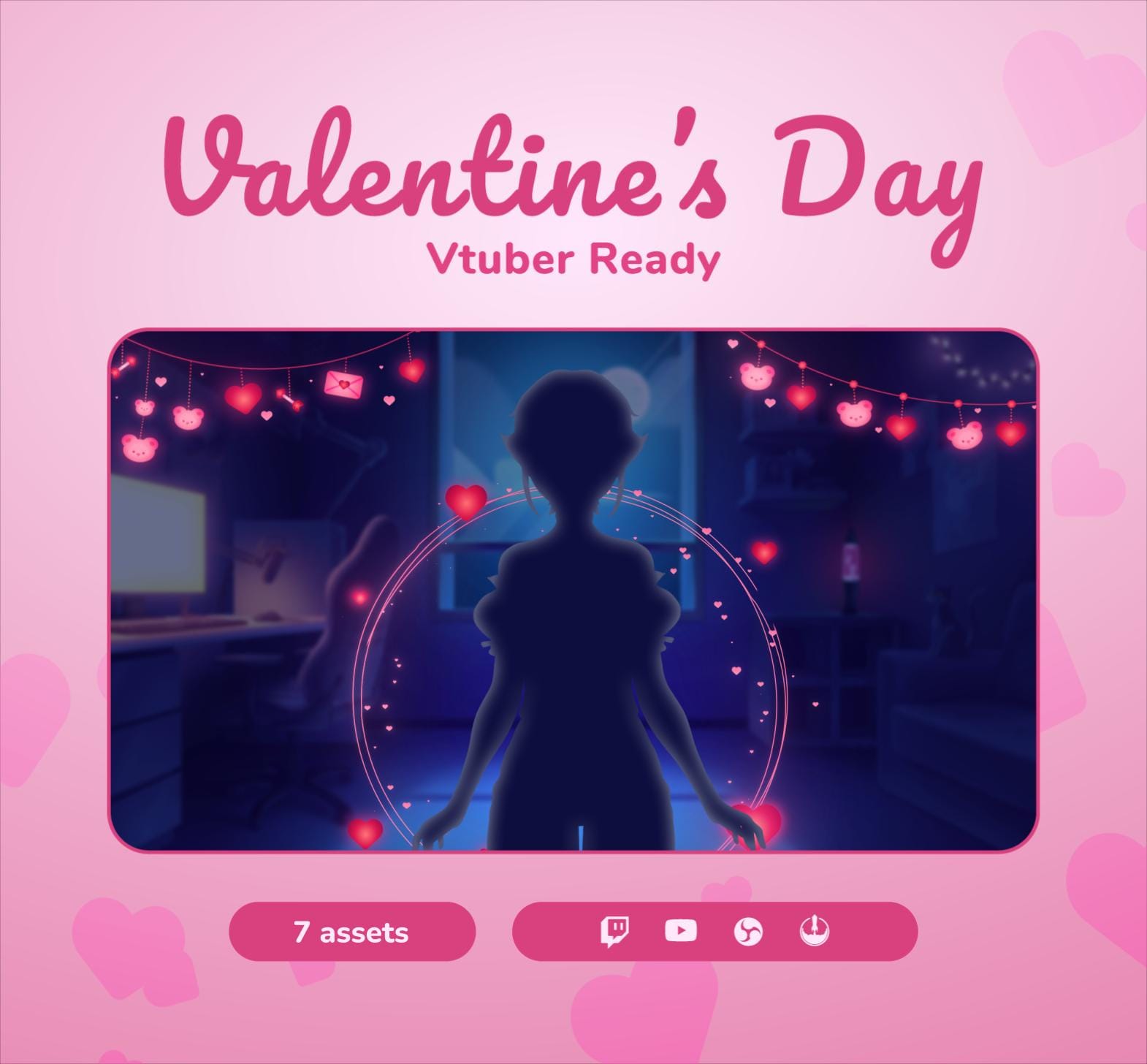 7 Valentine's Day Animated Stream Decorations for Twitch & OBS Studio ...