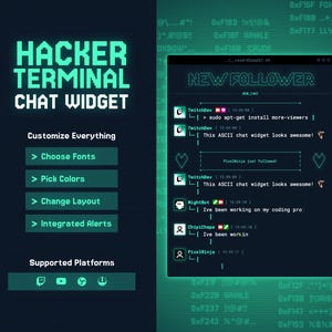 ASCII Hacker Twitch Chat Widget • Futuristic Terminal Chat Box Overlay ...