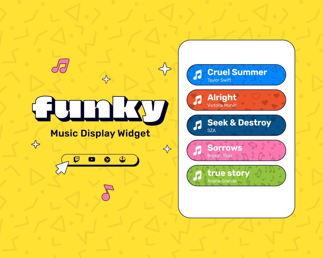 Funky Music Display Widget • Twitch Music Widget • Spotify Widget for ...