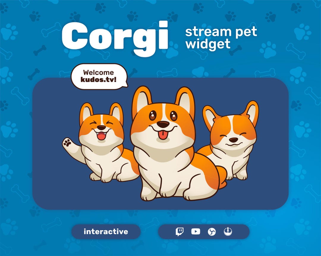 Corgi Stream Pet Widget • Twitch & Youtube • 10 Animated Expressions - Etsy