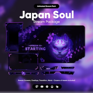 Japan Soul Twitch Overlay Pack · Animated Stream Overlay · OBS Overlay ...