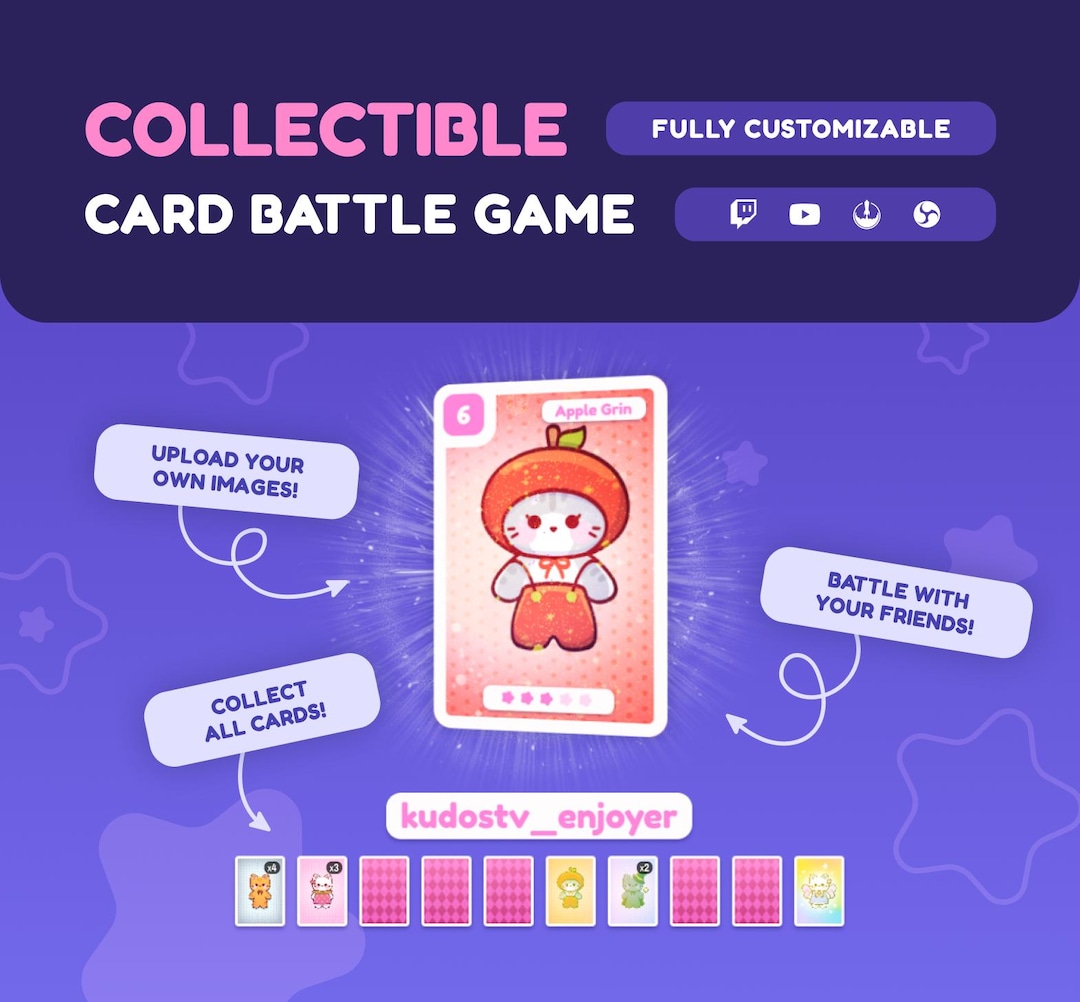 TCG Card Battle Chat Game for Twitch | Collectable Blind Box Widget ...