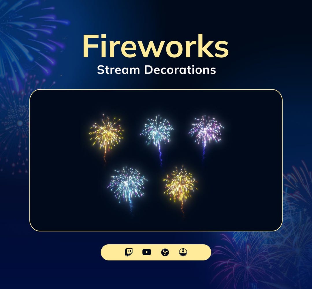 7 Fireworks Animated Stream Decorations for Twitch & OBS Studio ...