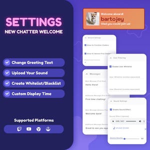 New Chatter Welcome Widget • Popup Welcomer for Twitch and Youtube ...