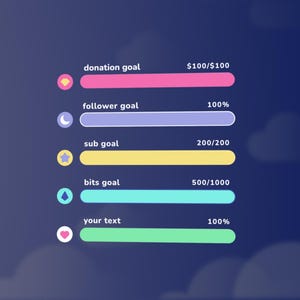 Cute Twitch Goal Widget • Cozy Goal Widget for Twitch and Youtube ...