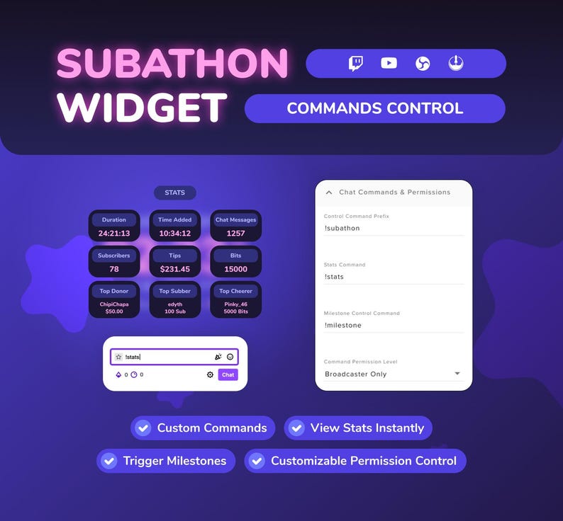 Subathon Timer Widget • up to 20 Milestones • Twitch & Youtube ...