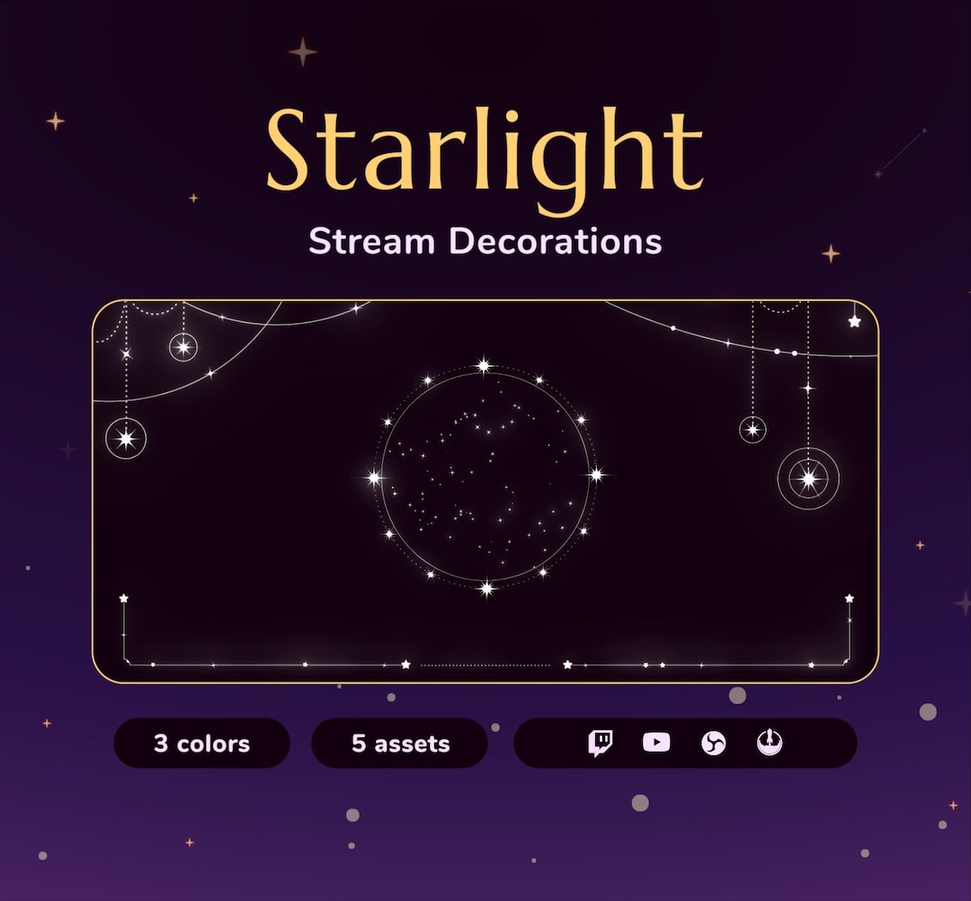 5 Starlight Animated Stream Decorations for Twitch & OBS Studio ...