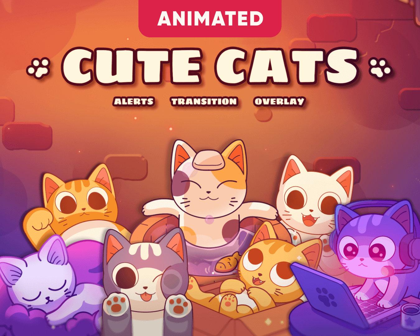 Cute Cats Twitch Overlay Pack · Kitten Stream Overlay · OBS Overlay ...