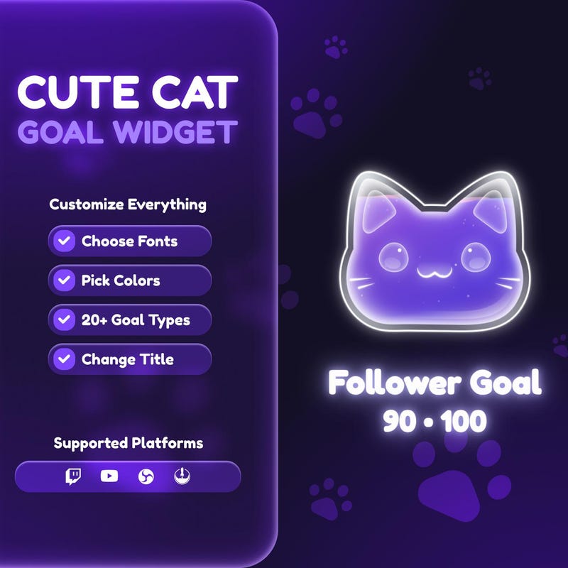 Cat Widgets Twitch - Etsy