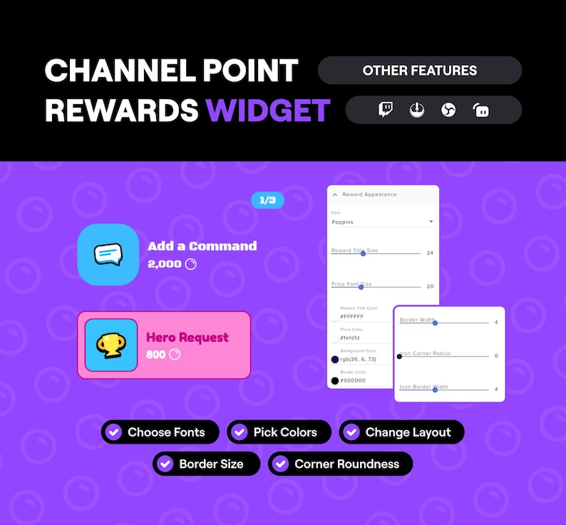 Twitch Channel Points Widget, Auto Rotating Reward Display for ...