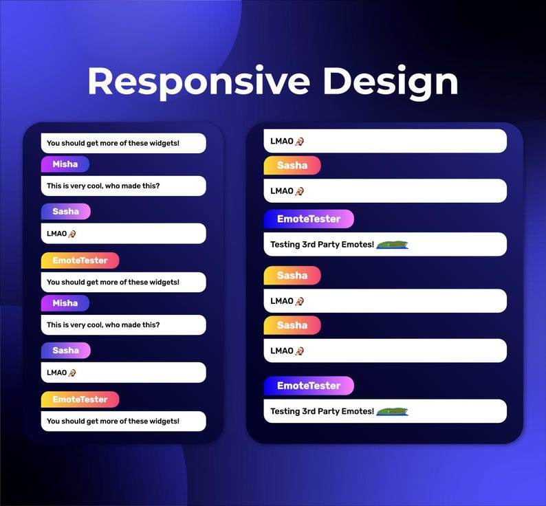 Minimal Gradient Twitch Chat Widget • Youtube & OBS (streamelements) - Etsy
