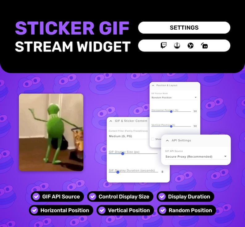 Twitch GIF Widget, Chat Triggered Animated Sticker Overlay for Youtube ...
