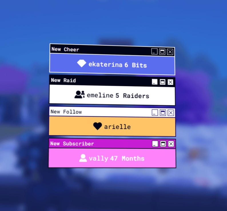 Retro Computer Twitch Event Widget • Y2K Event List for Twitch and Youtube Streamers ...