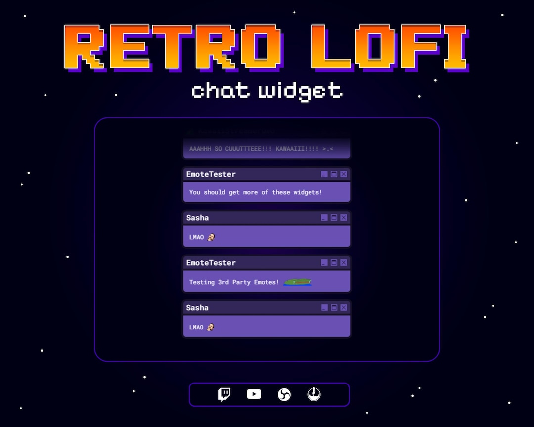 Lofi Twitch Chat Widget • Cute Retro Chat Box for Twitch and Youtube ...