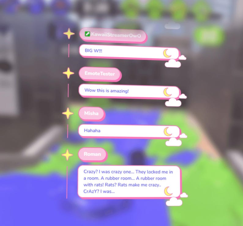 Lindo widget de chat de Twitch • Cuadro de chat Kawaii para streamers ...