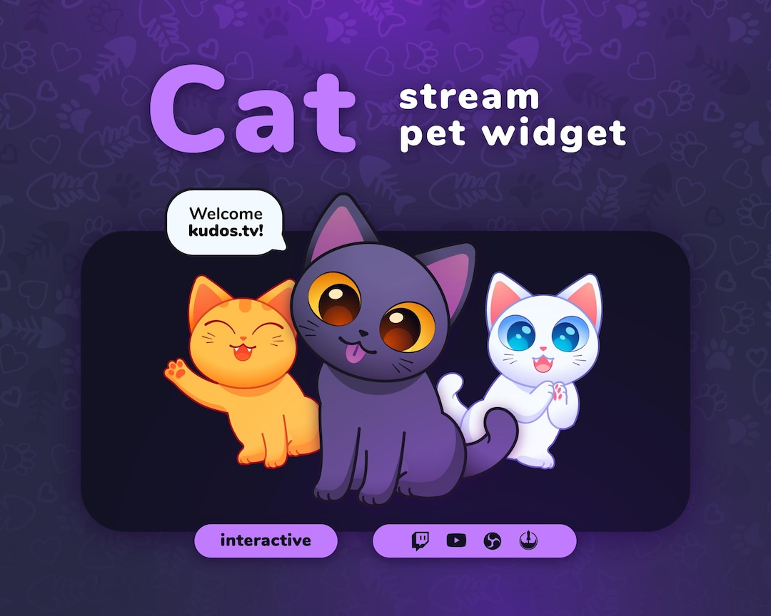 Cat Stream Pet for Twitch & Youtube (streamelements) • Reacts to Events ...