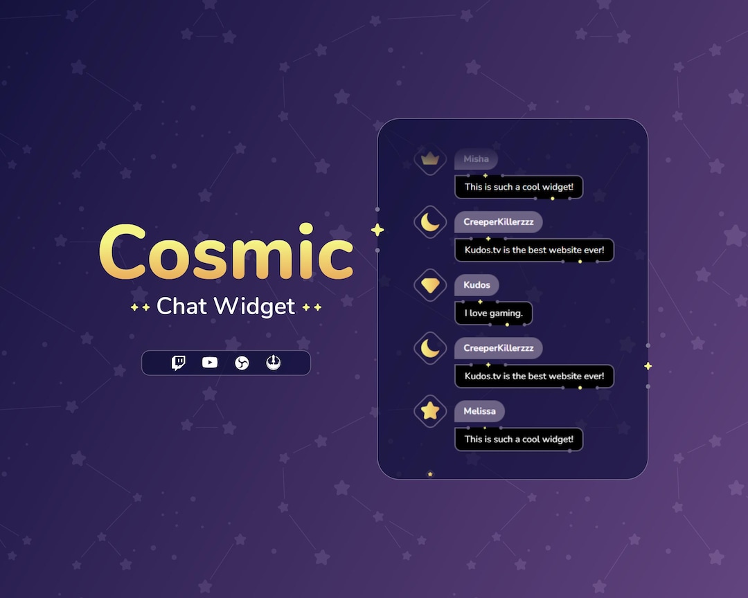 Cosmic Twitch Chat Widget • Minimal Customizable Chat Box for Twitch ...