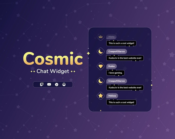 Starry Sky Twitch Chat Widget | Celestial Stars Custom Chatbox for ...