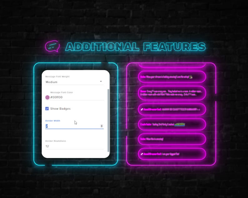 Neon Chat Widget • Glowing Chat Box for Twitch and Youtube Streamers ...