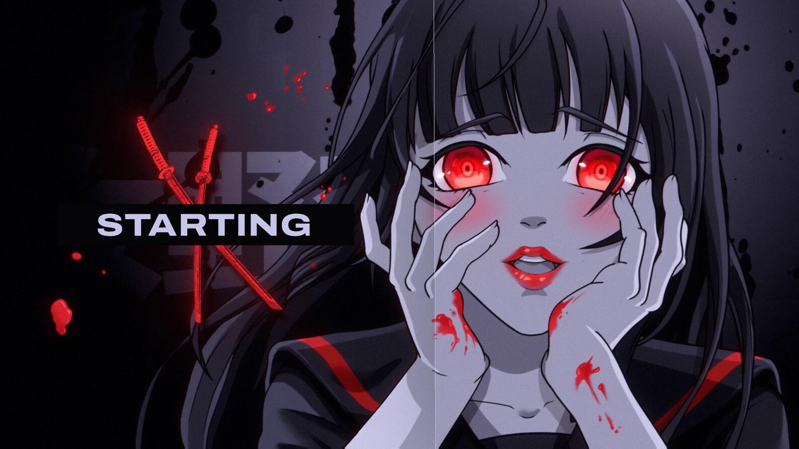 Anime Girl Yandere Twitch Overlay Pack · Animated Stream Overlay · OBS ...