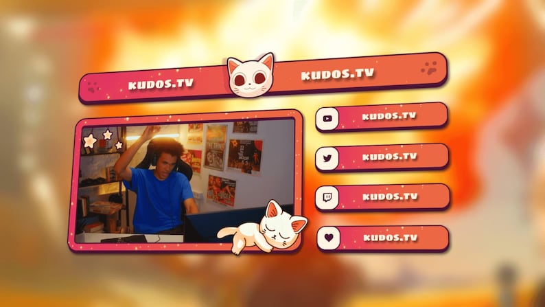 Cute Cats Twitch Overlay Pack · Kitten Stream Overlay · OBS Overlay ...