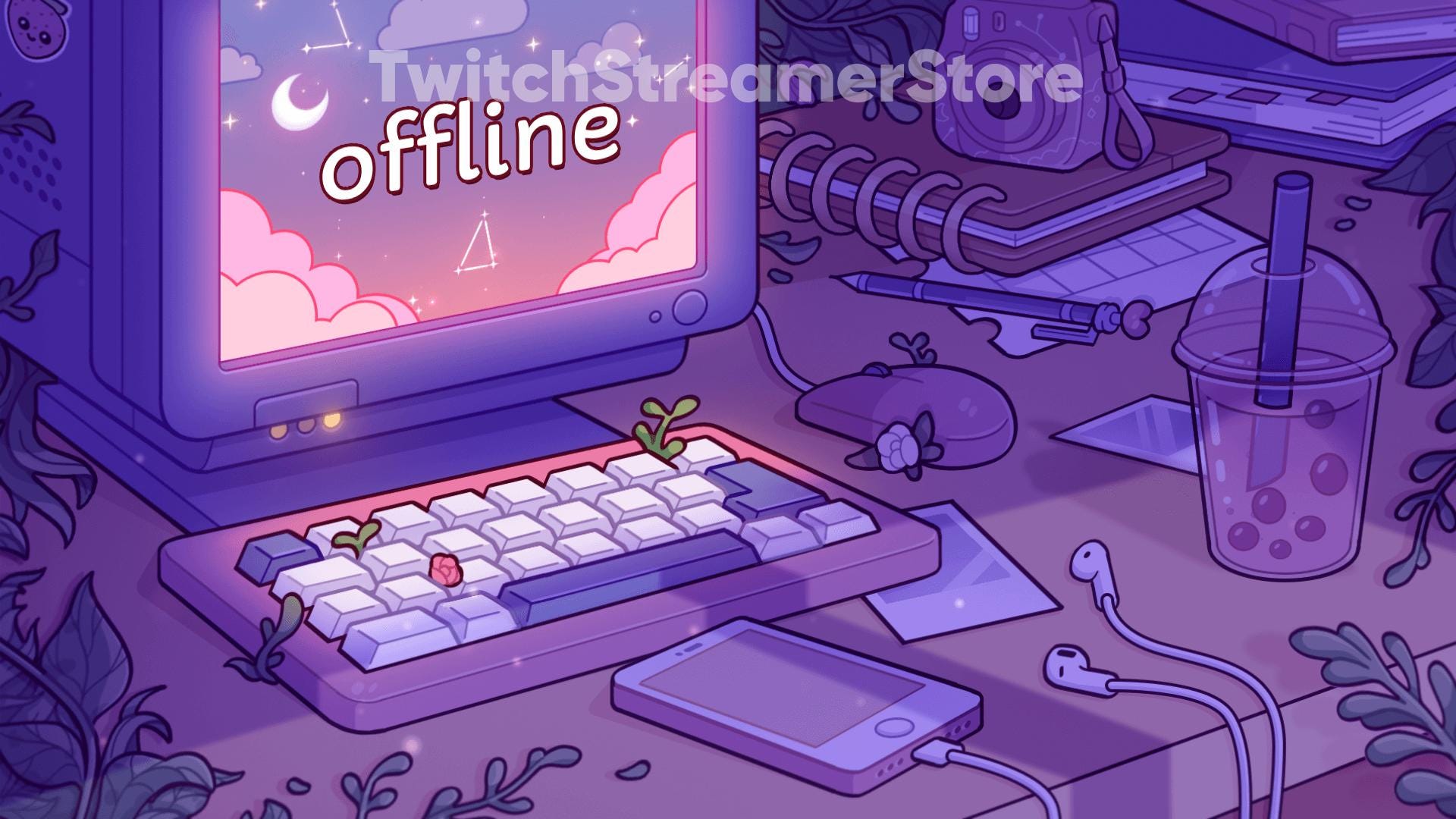 Lofi Desk Twitch Stream Screens · Be Right Back · Starting Soon ...