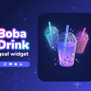Boba Twitch Goal Widget • Cute Drink Goal Widget for Twitch and Youtube ...