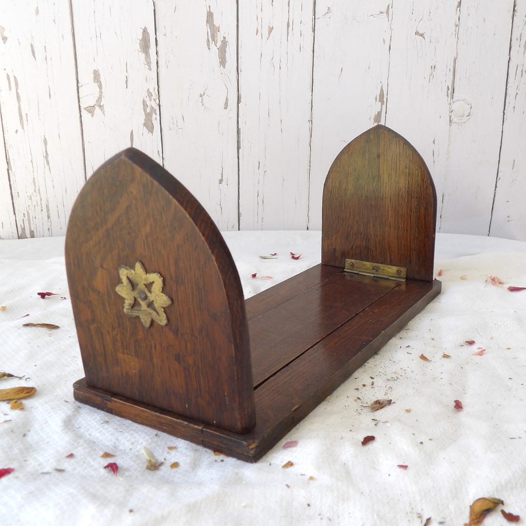 Small Antique Extending Bookshelf With Brass Decoration - Etsy