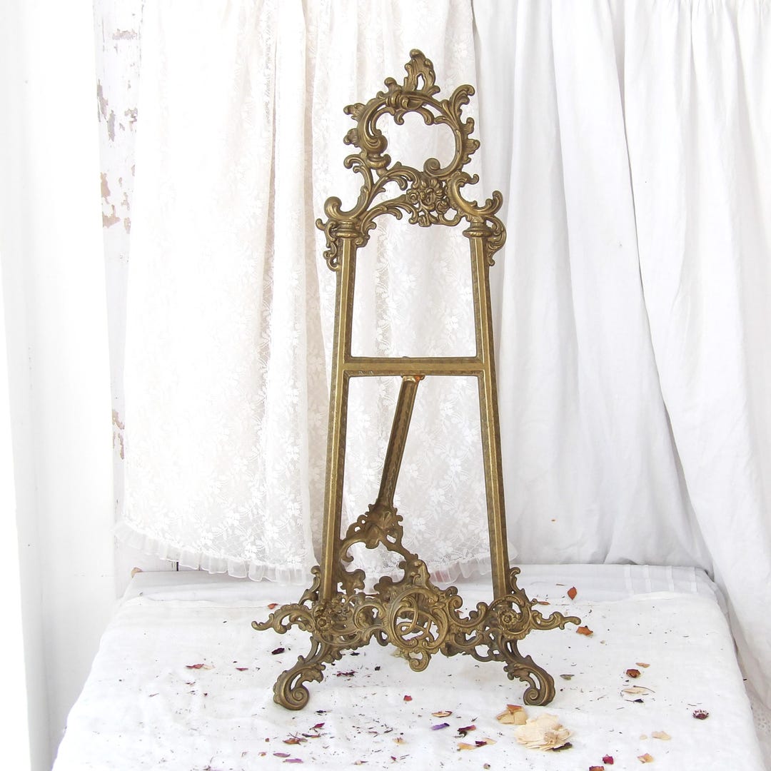 Large Decorative Vintage Brass Easel Stand - Etsy