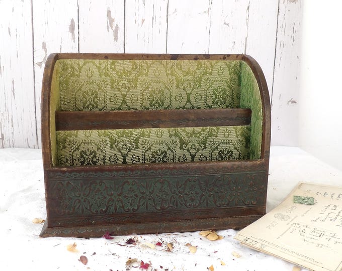 Vintage French Tooled Leather Letter Rack - Etsy