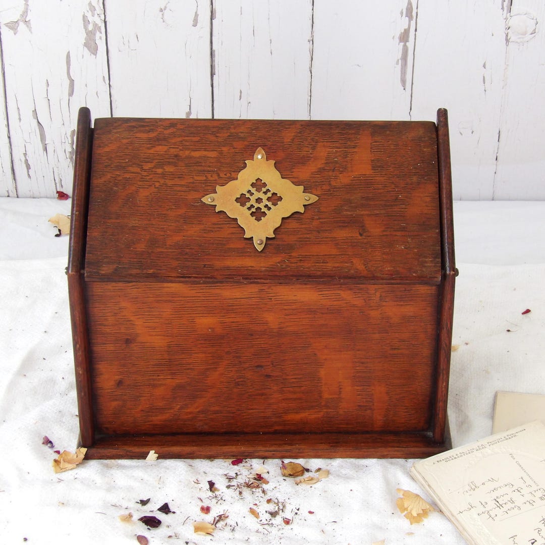 Antique Wooden Church Stationery Box - Etsy
