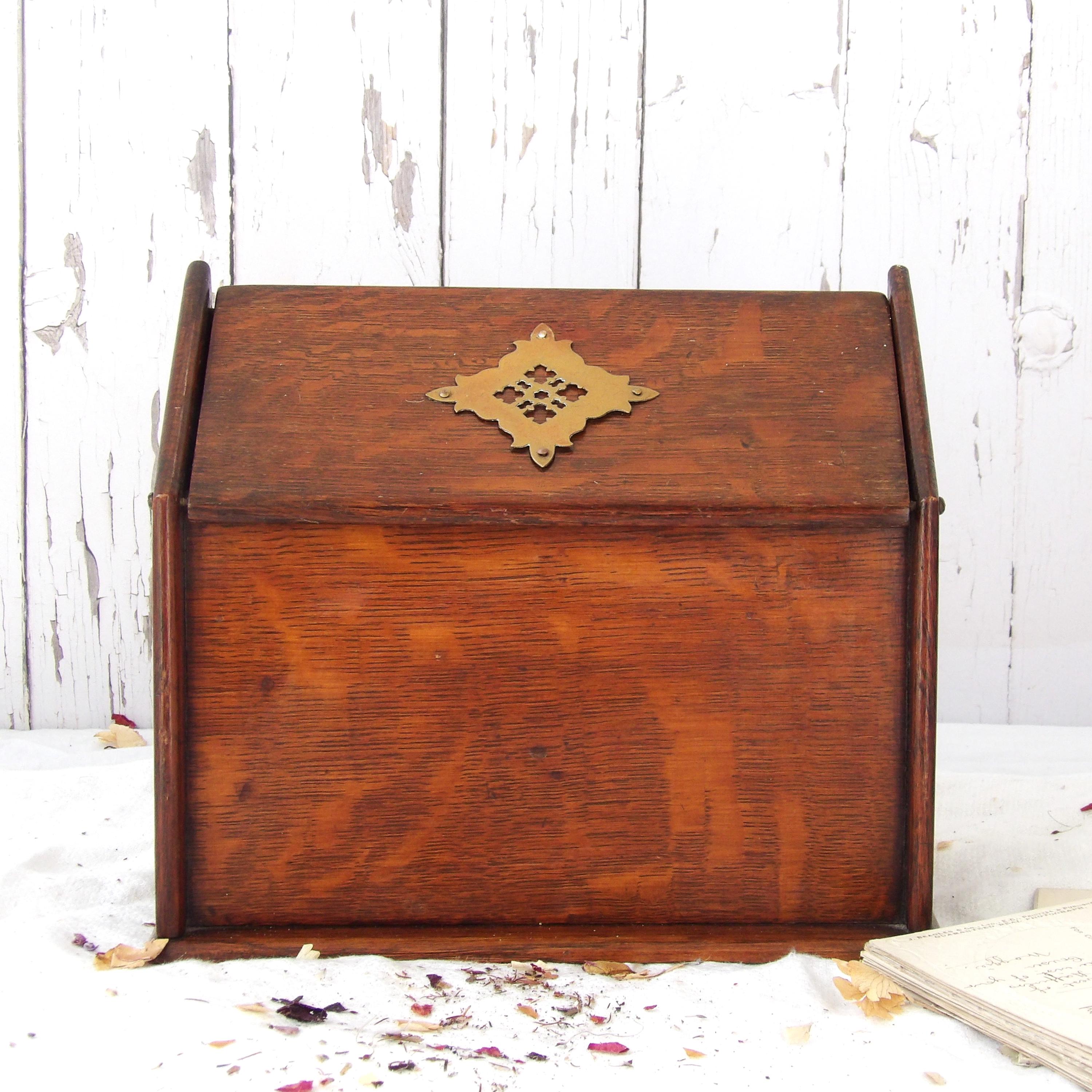Antique Wooden Church Stationery Box - Etsy