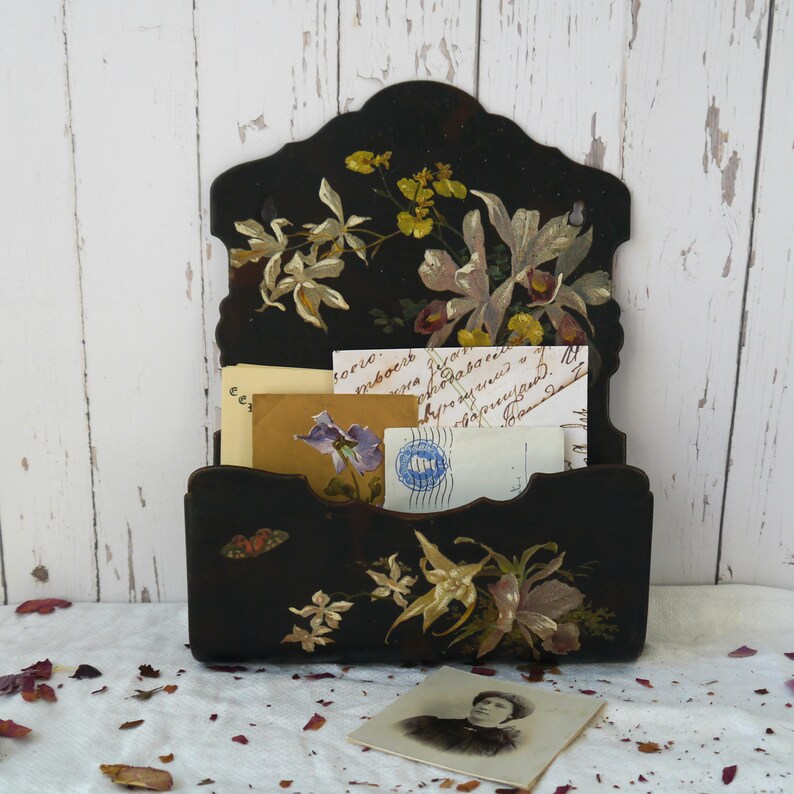 Antique Floral Wall Letter Rack - Etsy