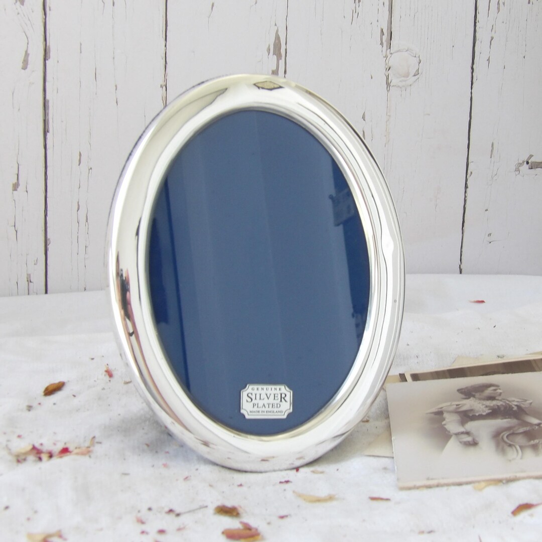 Vintage Oval Silverplate Photo Frame - Etsy