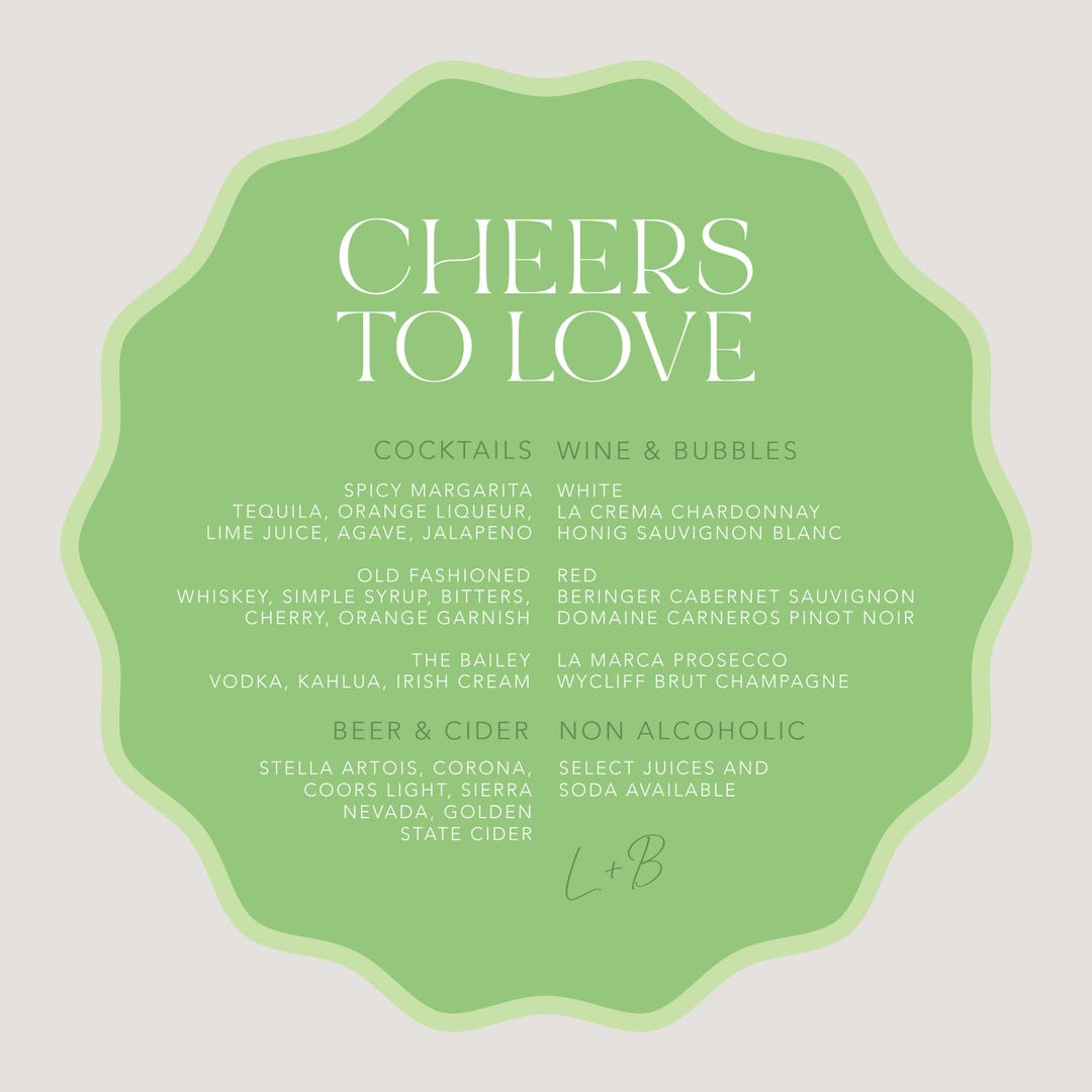 Statement Drink Sign | Wedding Bar Sign Printed Foam Board Sign Wave ...
