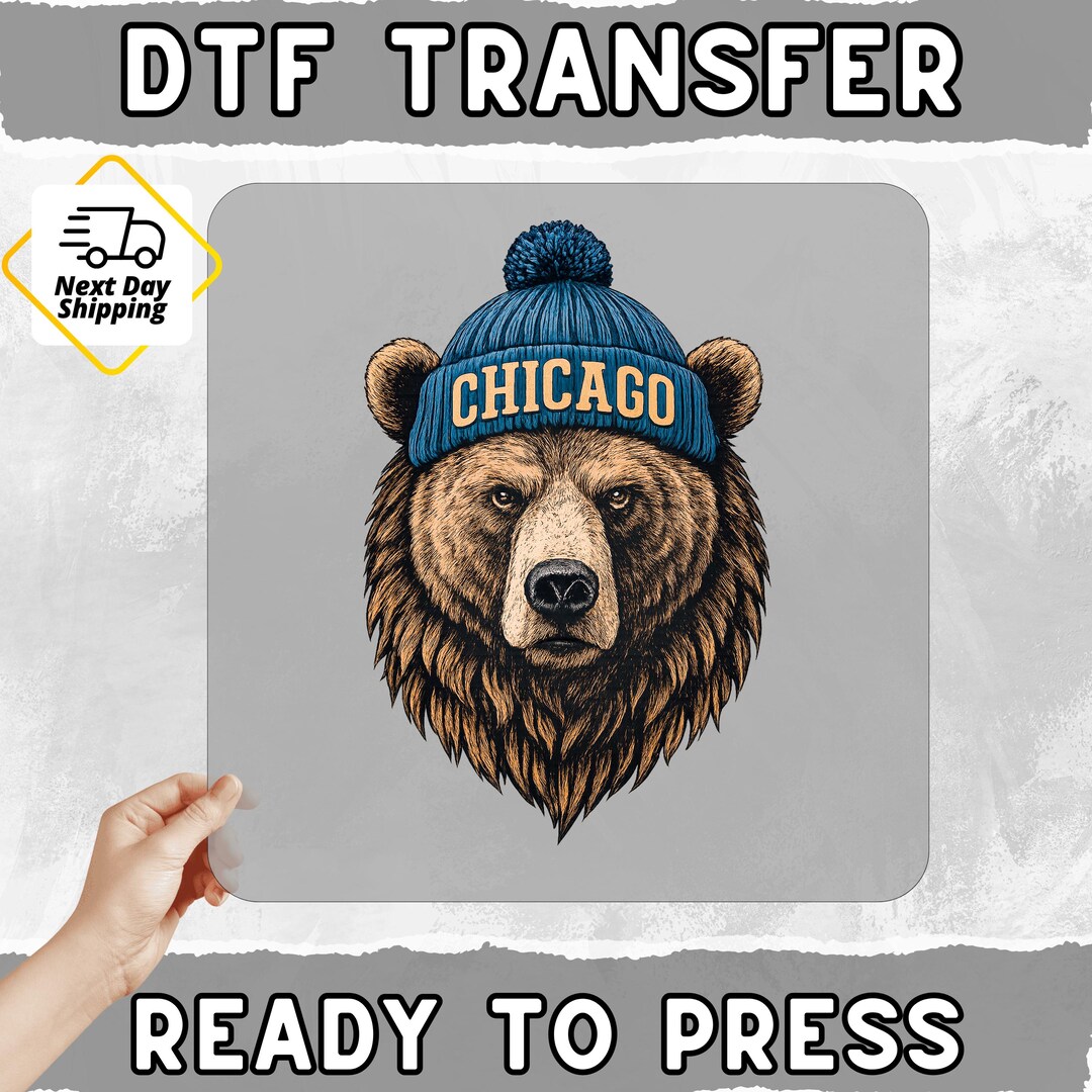 Winter Chicago Bear Ready to Press DTF Transfer for Wildlife ...