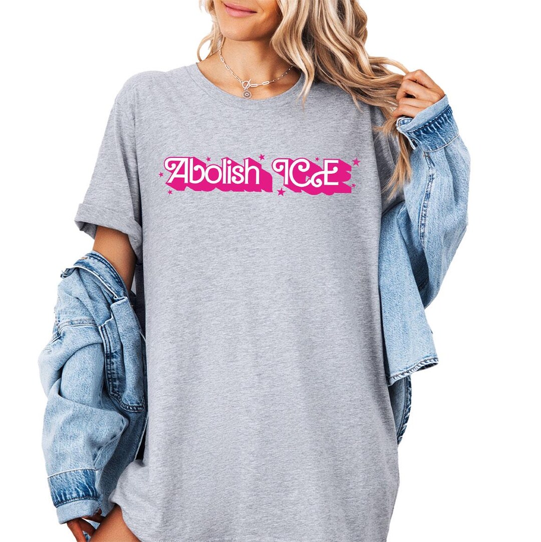 Pink Aesthetic Abolish ICE Protest Shirt, Cute Abolish ICE Activist Tee ...