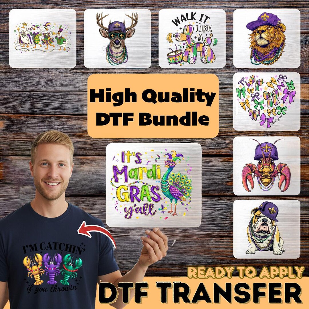 Mardi Gras DTF Transfer, Masquerade Mask New Orleans Art, Silly Goose ...