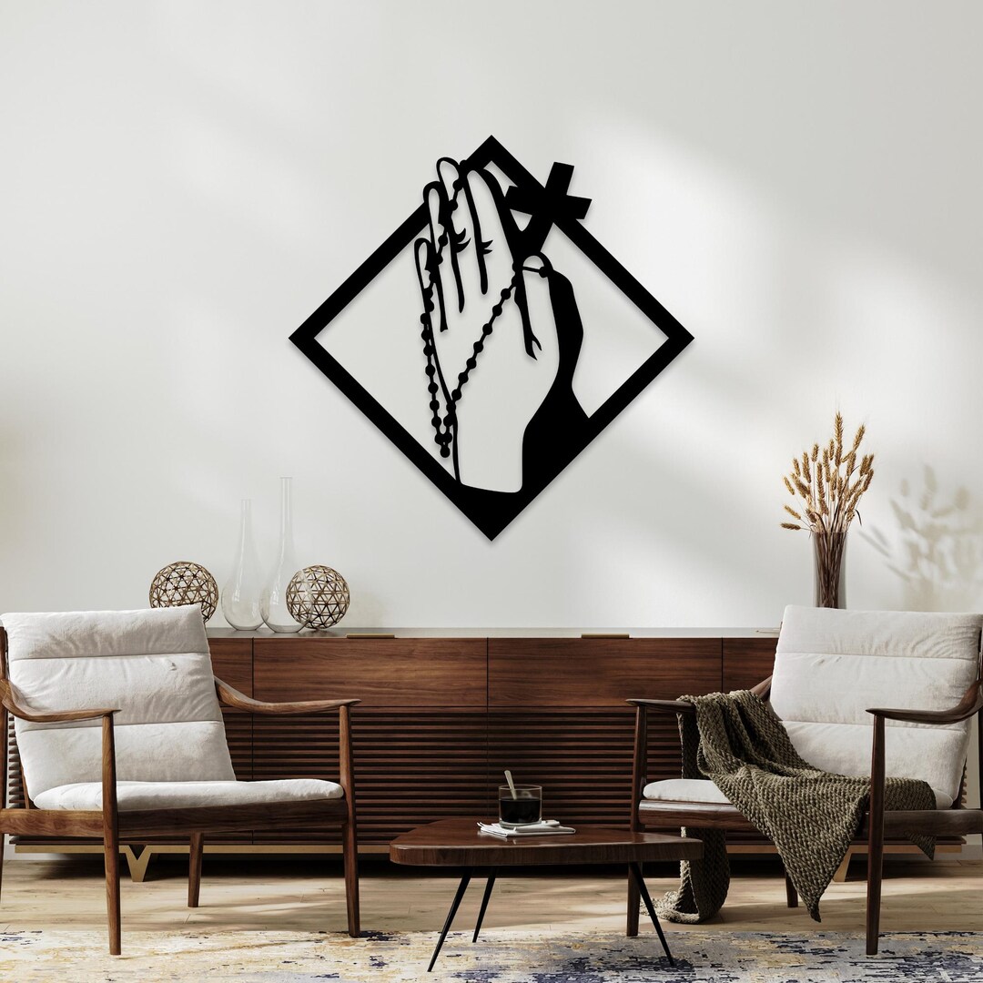 Metal Christian Cross Sign Wall Decor | Metal Holy Wall Hanging | Gift ...