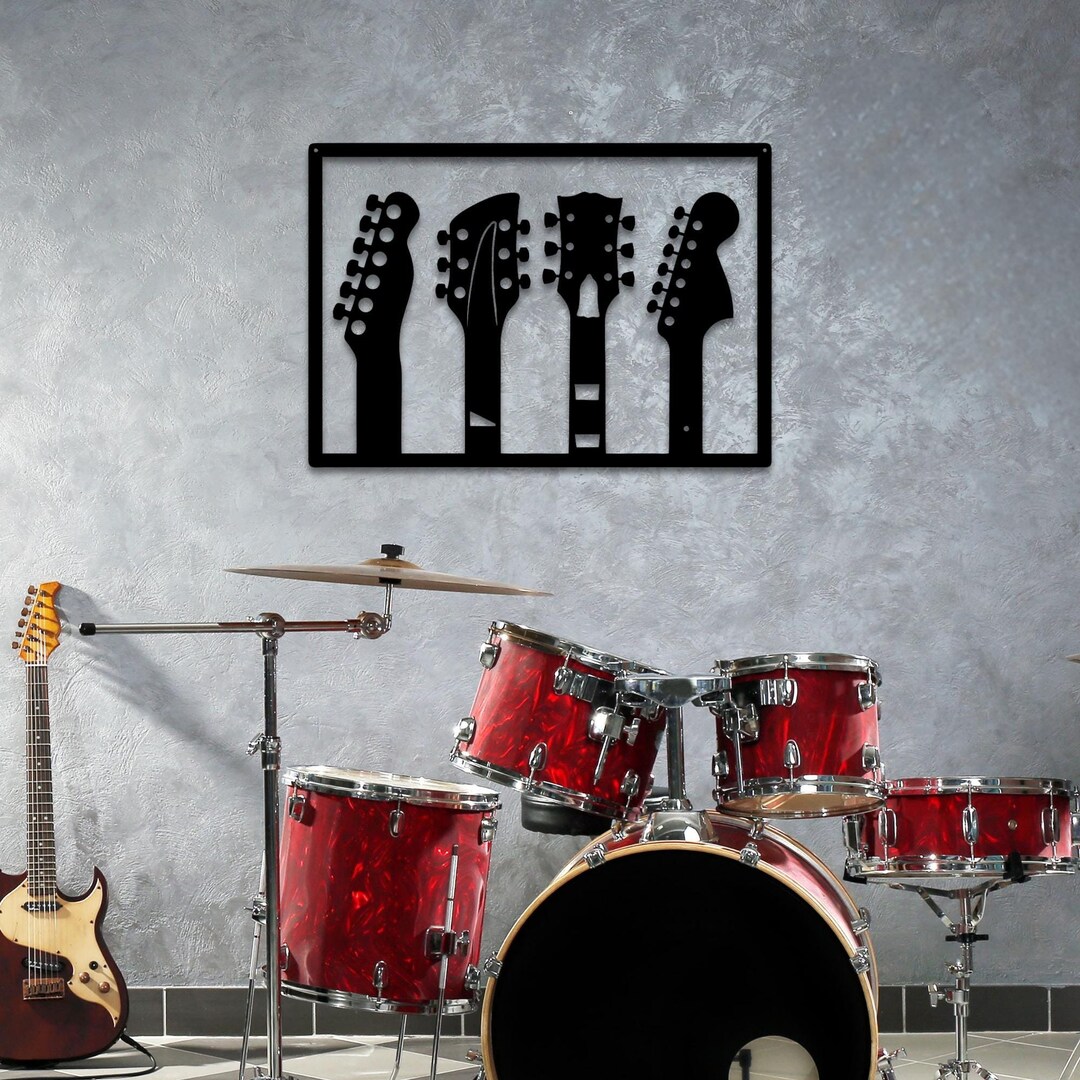 Guitar Metal Wall Decor | Guitar Metal Wall Hangings | Metal Wall Art ...