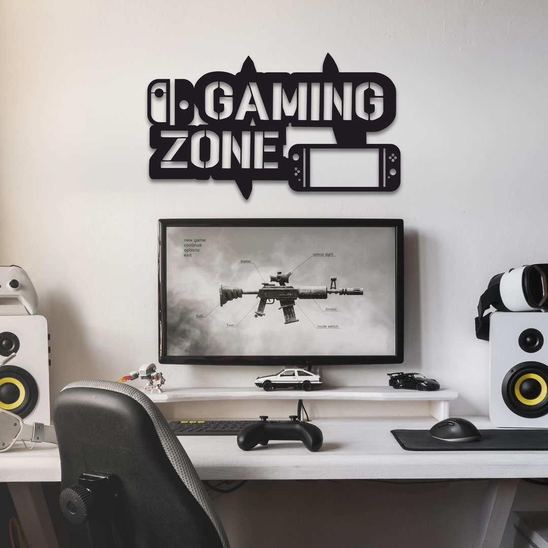 Gaming Wall Decor | Gamer Zone Wall Hanging | Gaming House Metal Wall ...