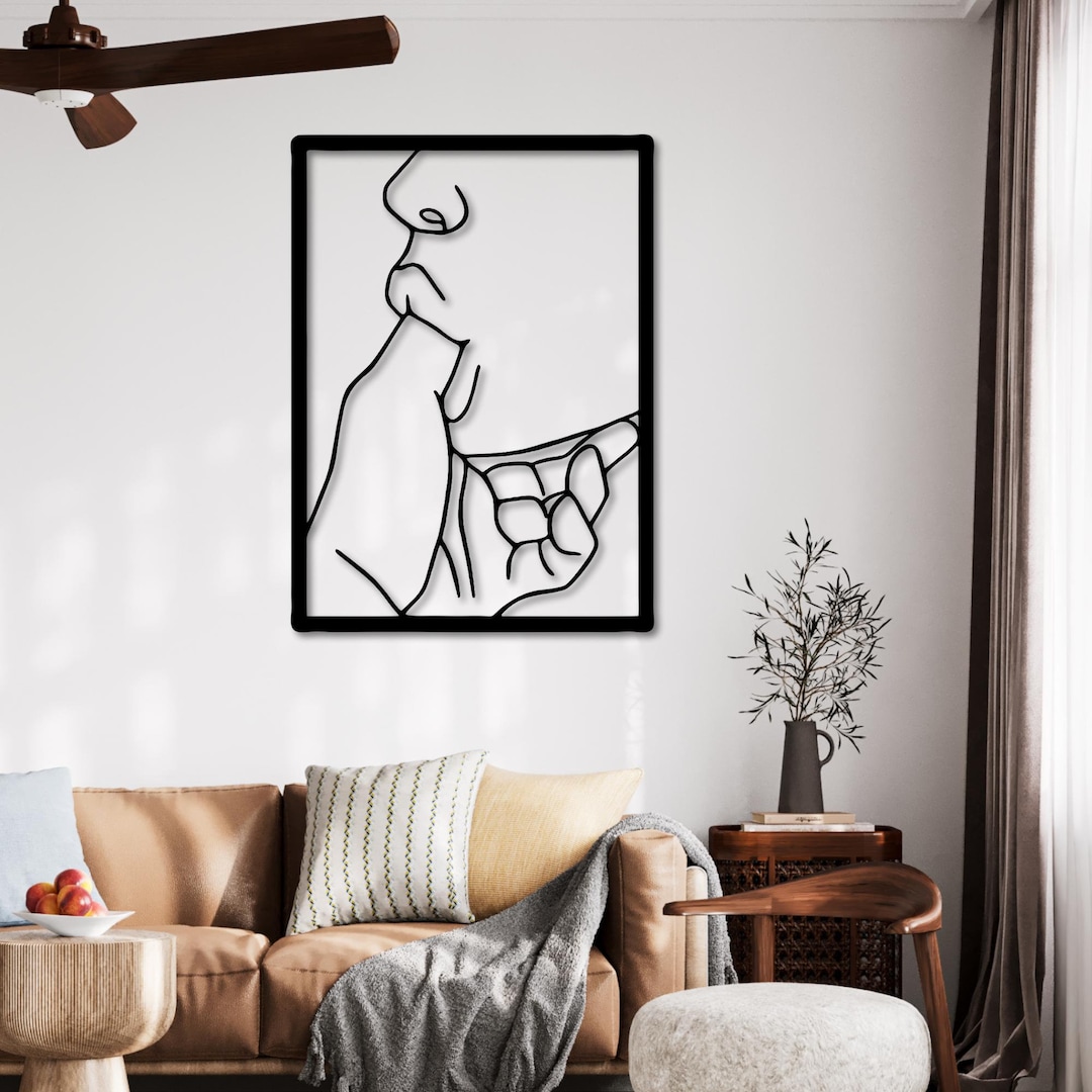 Minimalist Lips Metal Wall Art Decor Geometric Lips Wall Decor for ...