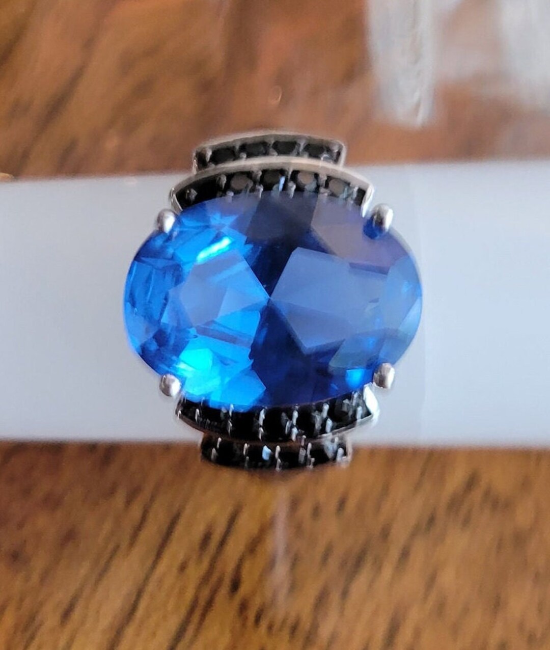 Large Azure Blue Stone Ring - Etsy