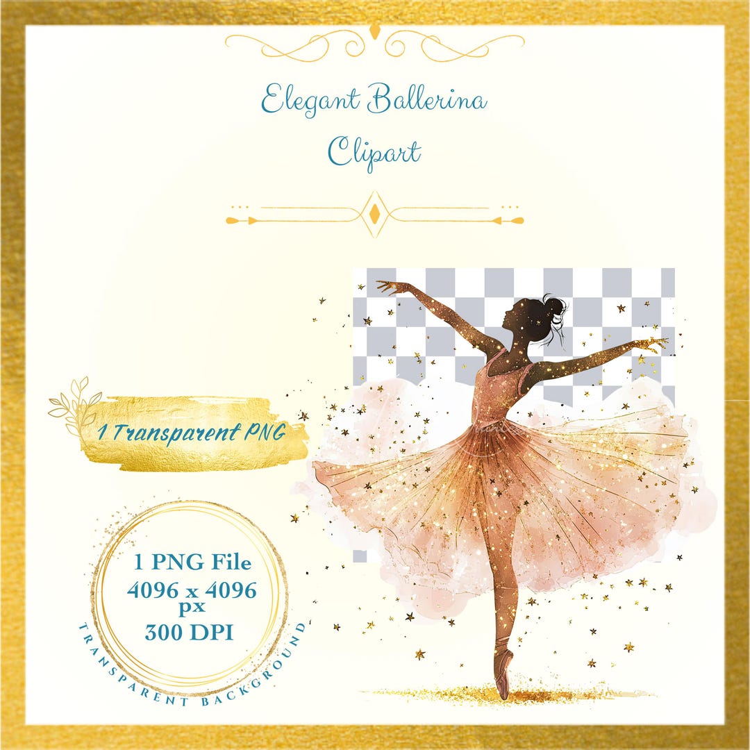 Unique and Elegant African American Ballerina Art, Dark Skin Ballerina ...