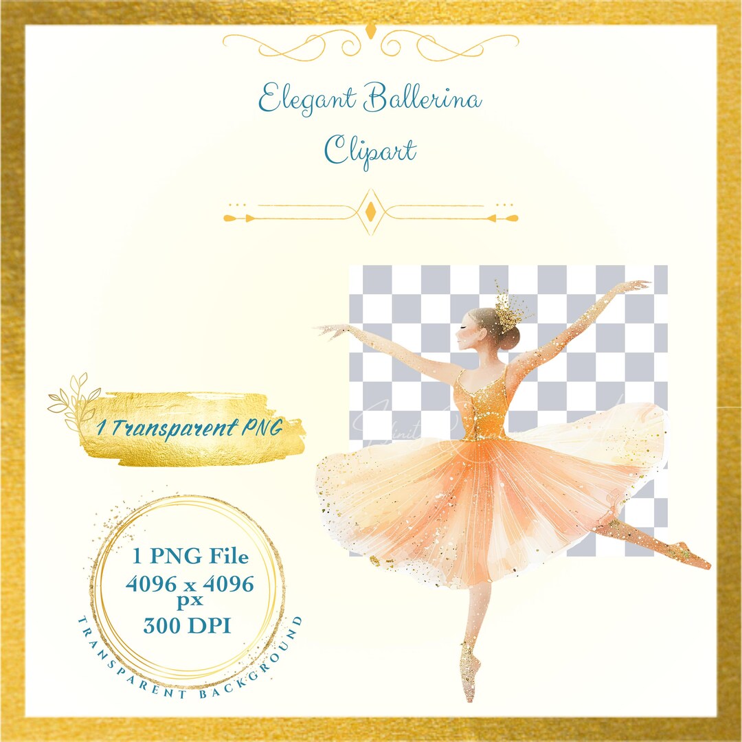 Ballerina Twirling in Peach Tutu, Elegant Ballet Dancer, Ballet Clipart ...