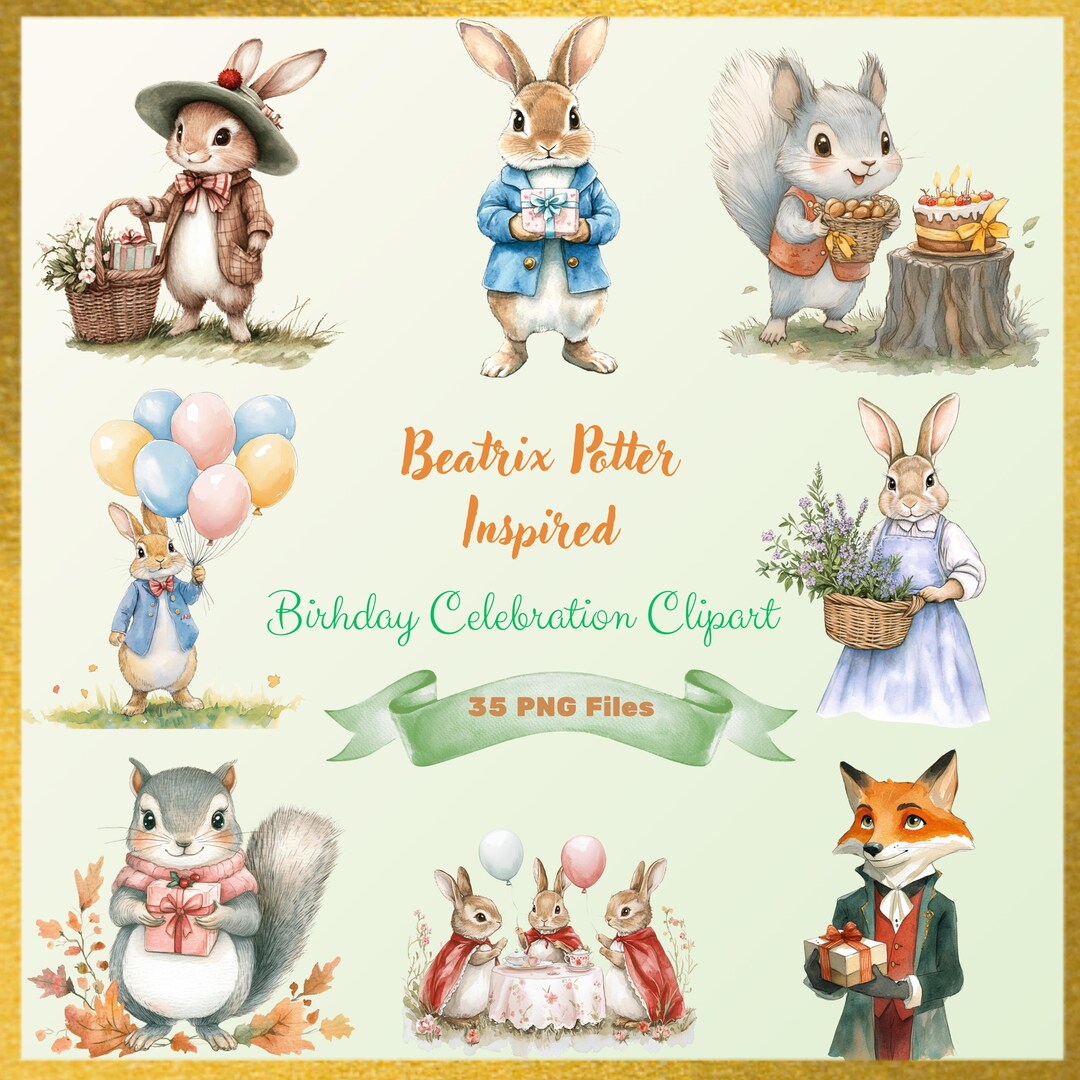 Vintage Beatrix Potter Style Inspired, Beatrix Potter Style Clip Art ...