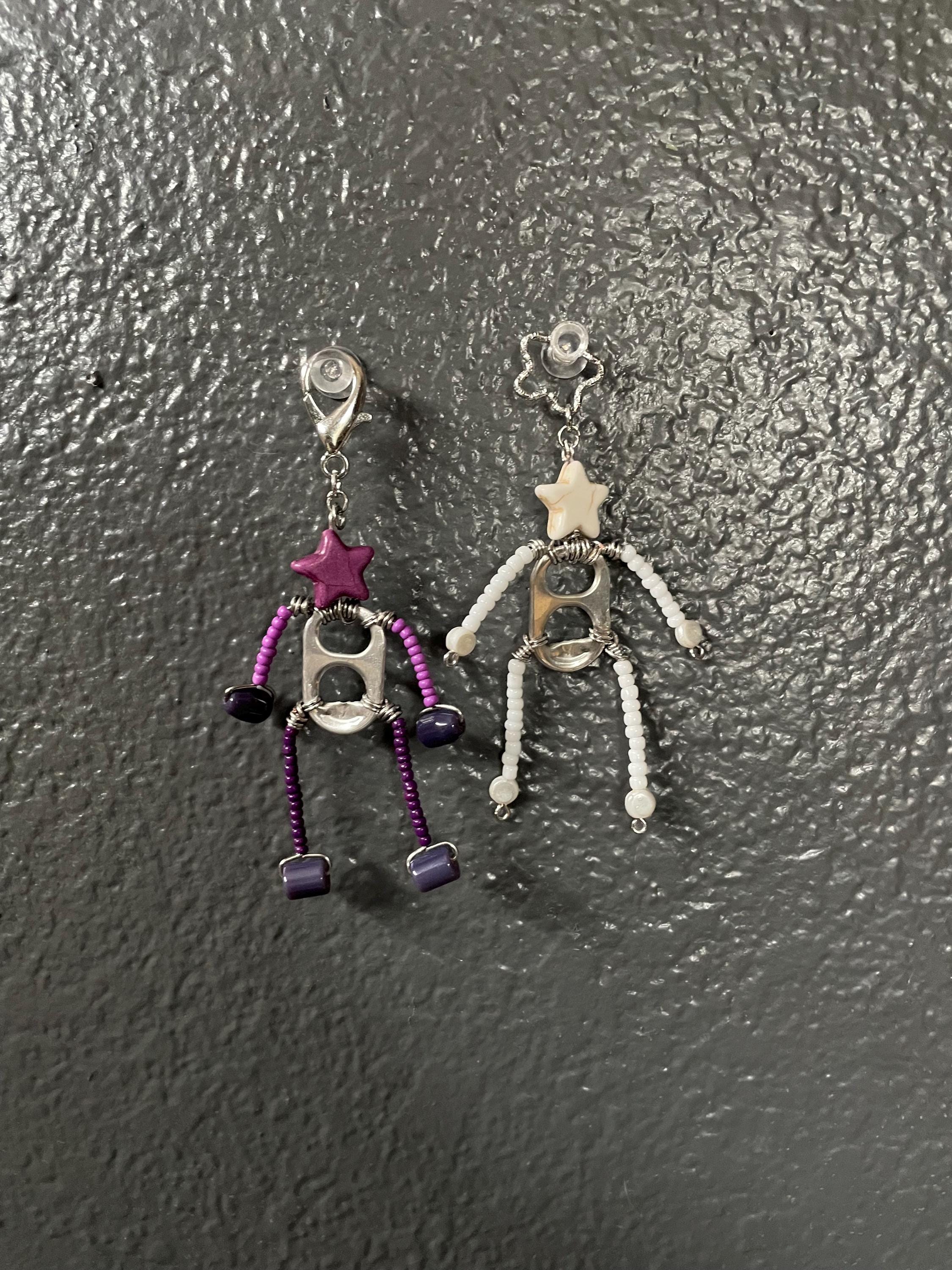 Beaded Star Can Tab Keychain Person - Etsy