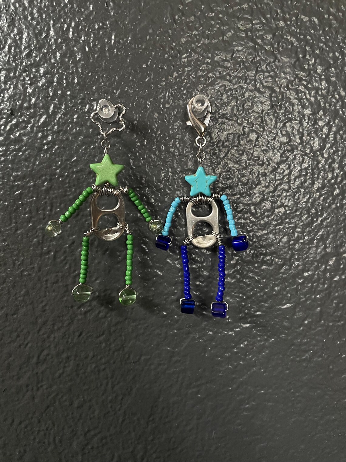 Beaded Star Can Tab Keychain Person - Etsy