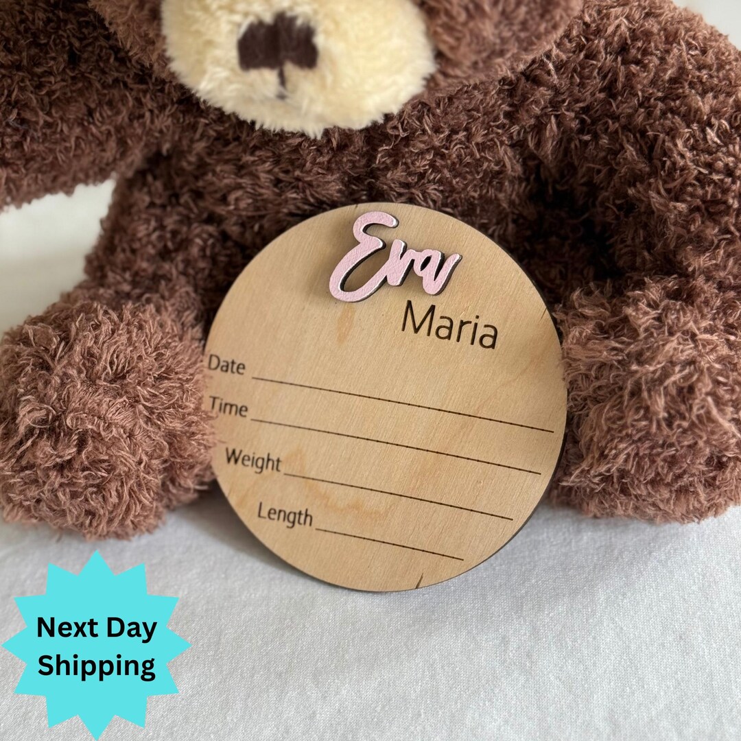 Custom Baby Stat Sign, Birth Announcement Plaque, Baby Name With Birth ...