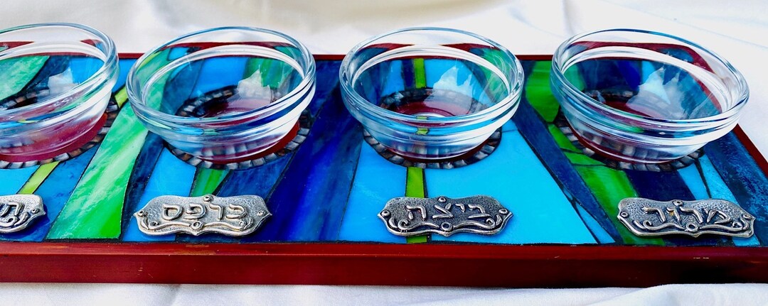 Mosaic Seder Plate, Passover Mosaic Plate,passover Plate, Pesach Plate ...
